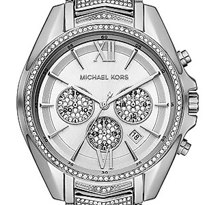 Michael Kors Women's Whitney Quartz Watch with Stainless Steel Strap, Silver, 20 (Model: MK6728)