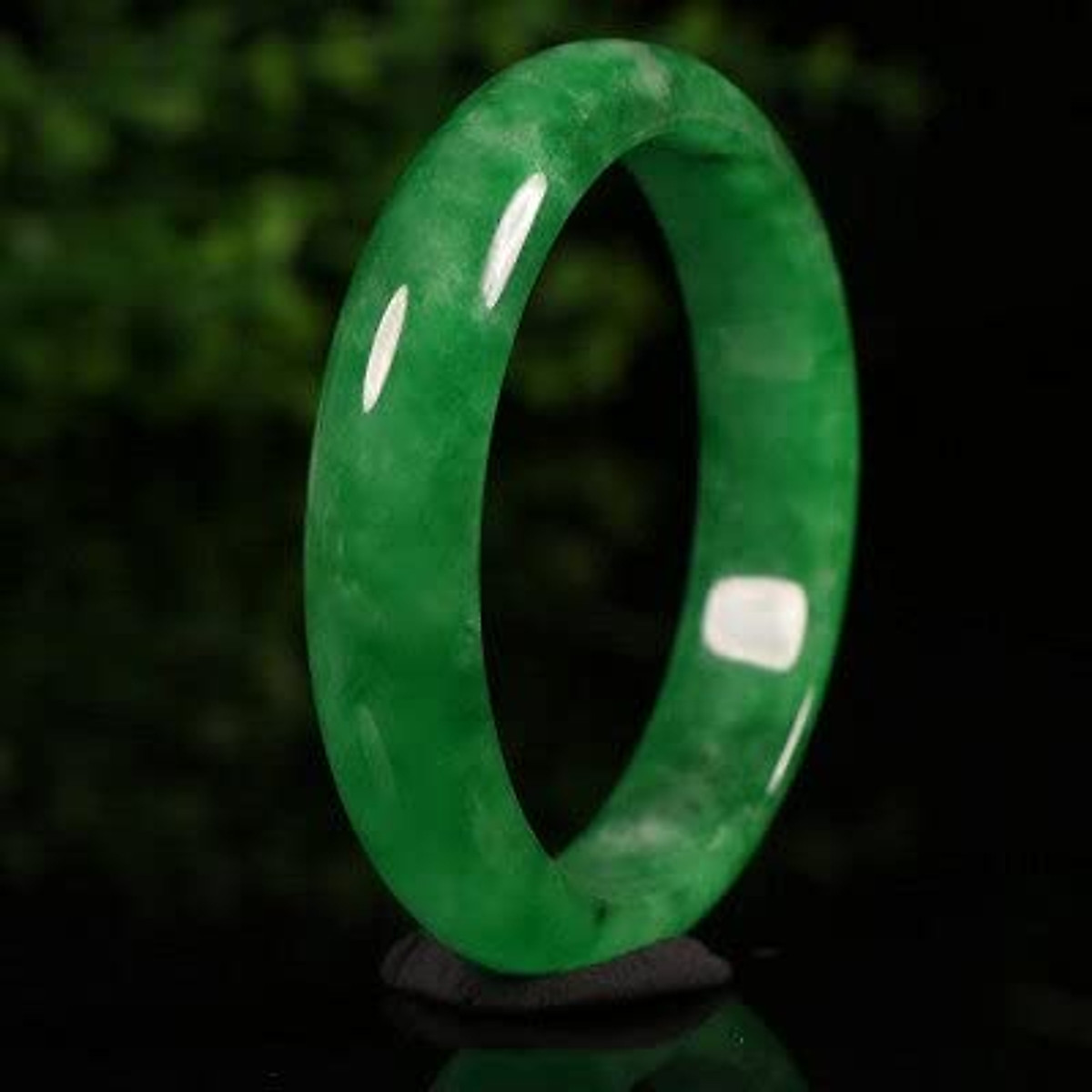 Natural Green Jade Bangle, Jewelry, Accessories, Brings Good Luck, Prosperity, Good Fortune and Good Energy (Green, 57-58mm)