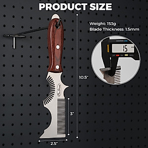 PinStone 8-In-1 Painters Tool, Paint Brush Comb, Paint Roller Cleaner Tool, Stainless Steel Paint Scraper, Putty Knife, Paint Can Opener, Metal Paint Brush Comb and Roller Cleaning Tool