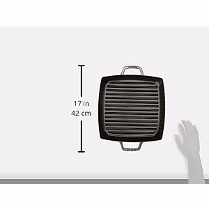 staub 40511-684 Pure Grill Square, Gray, 11.0 inches (28 cm) Grill Pan, Both Hands, Casting, Enamel, Induction Compatible, Japanese Authentic Product