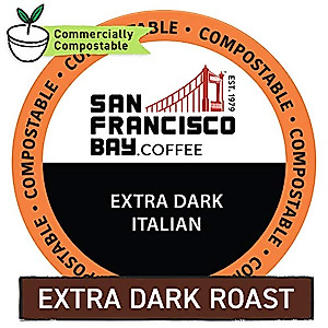 San Francisco Bay Compostable Coffee Pods - Extra Dark Italian (80 Ct) K Cup Compatible including Keurig 2.0, Dark Roast