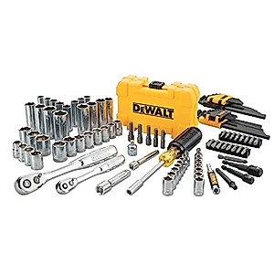 DEWALT Mechanics Tools Kit and Socket Set, 1/4" & 3/8" Drive, SAE, 108-Piece (DWMT73801)