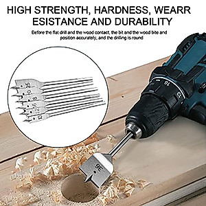 Spade Drill Bit Set, 6 Pieces Paddle Flat Bits for Woodworking, Carbon Steel with Titanium Coating, Quick Change Shank, Hole Cutter, 10mm 12mm 16mm 18mm 20mm 25mm