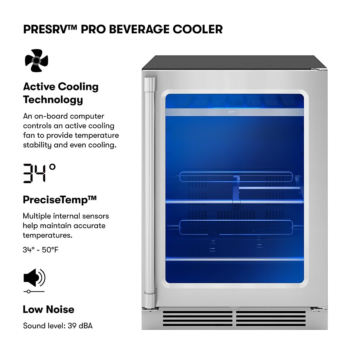 Zephyr 24" Wine Fridge & Beverage Refrigerator Single Zone Under Counter - Mini Wine Cooler Cellars Small Beer Fridge Cabinet Drink Chiller Freestanding Wine Beverage Cooler, 7 bottles,112 cans