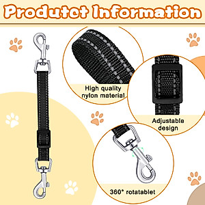 5 Pcs Safety Dog Collar Clips Prong Collar Backup Clips Adjustable Reflective Nylon Dog Collar Harness Connector Metal Double Ended Backup Clasp for Dog Harness Pet (Dark Color)