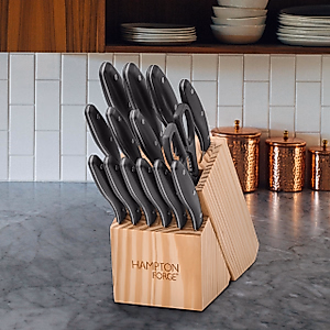 Hampton Forge Black – Rochester – 15 Piece Knife Block Set
