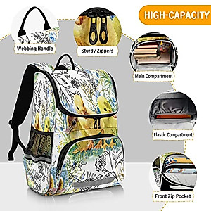 JULYTO Kids Backpack for Boys Girls with Reflective Stripes16 inch Little Fluffy Duck Backpack for School Cute Watercolor Easter School Bag Elementary Student Bookbag Daypack for Travel Hiking