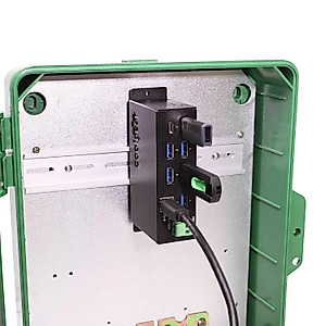 USB-C 7 Port Hub 2X Type-C 5X Type-A - DIN Rail - Surge Protection