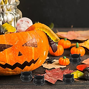 Didiseaon 24pcs Mini Cauldron Pot Halloween Miniature Figurines Dollhouse Witch Cauldron Fairy Garden Supplies for Halloween Party Favors Bag Fillers