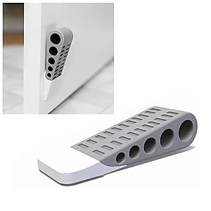 1 Pcs Door Stopper, Anti-Slip Rubber Door Stop with White Holder, Heavy Duty Safe Door Floor Protector, Wedge Premium Rubber Door Stops Door Chucks Stoppers for Home Office Bottom of Door