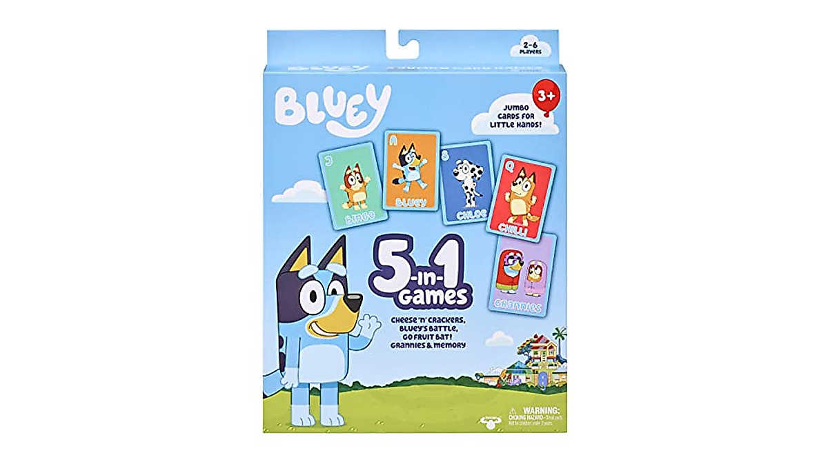 Bluey 5-in-1 Card Game Set with Jumbo Cards - Fun for Kids