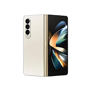 Galaxy Z Fold 4 Cell Phone, Factory Unlocked Android Smartphone, 256GB, Flex Mode, Dual Sim (1x eSim + 1x Nano) Multi Window View, Foldable Display, Korean International Version, Beige