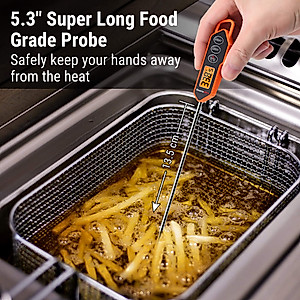 ThermoPro TP01H Digital Meat Thermometer with Long Probe, Food Thermometer for Cooking, Candy, Smoker, Oil, Grilling and BBQ, Instant Read Thermometer with Backlit & Lock Function