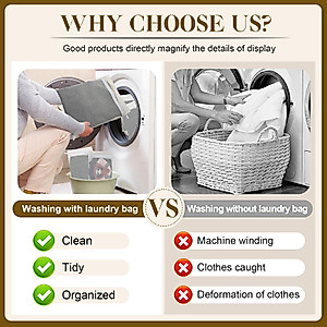 5-Piece Laundry Bag Set, Organic Cotton Mesh Laundry Bag with Zipper and Hanging Loop, 3 Sizes (S,M,L) Mesh Laundry Bag, Artisan Crafted Cotton Mesh Laundry Bag for Delicate Underwear and Socks