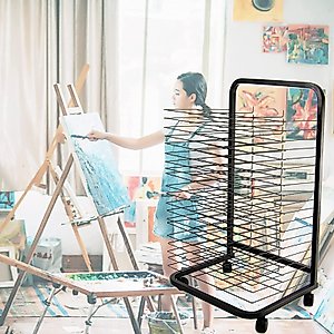 YSCMX Art Drying Rack, Mobile Drying Rack with Wire Shelves for Works of Art, Mobile Classrooms, Art Studio, Educational Product Drying Rack, Drying Easel, Drying& Print Racks (Size : 25-Layer)