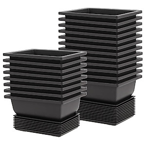 HEIHAK 20 PCS 9 Inch Bonsai Training Pots, Rectangular Bonsai Plants Growing Pot with 20 Humidity Trays and Drainage Built-in Mesh for Garden, Yard, Office, Porch, Balcony, Home Decoration
