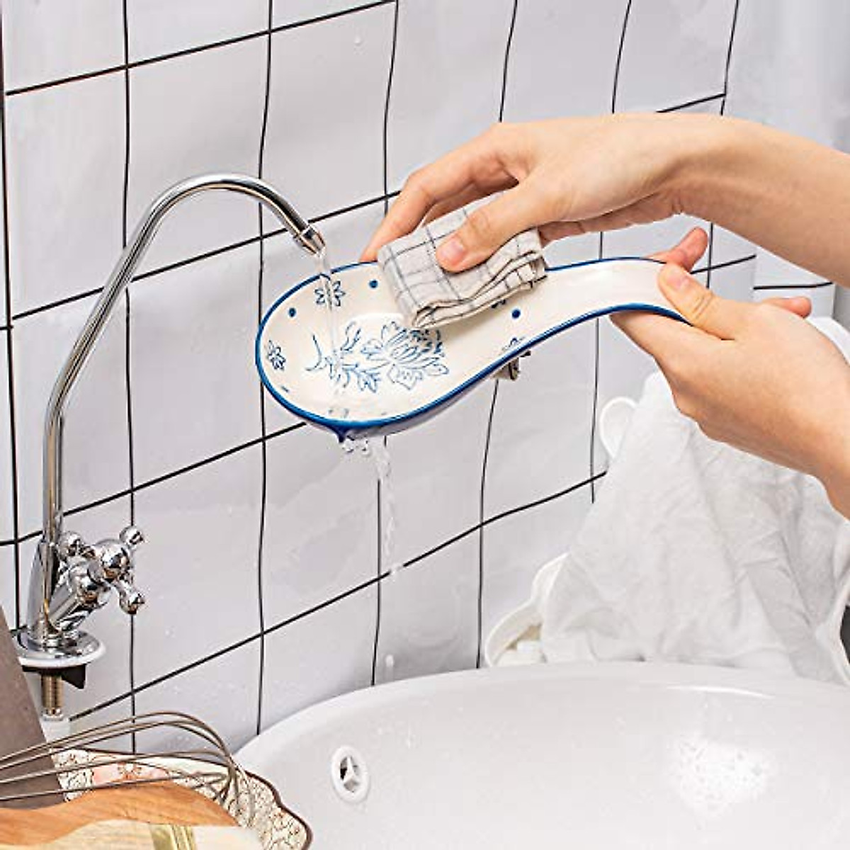 KINGSBULL HOME Spoon Rest for Stove Top Spoon Rest for Kitchen Counter