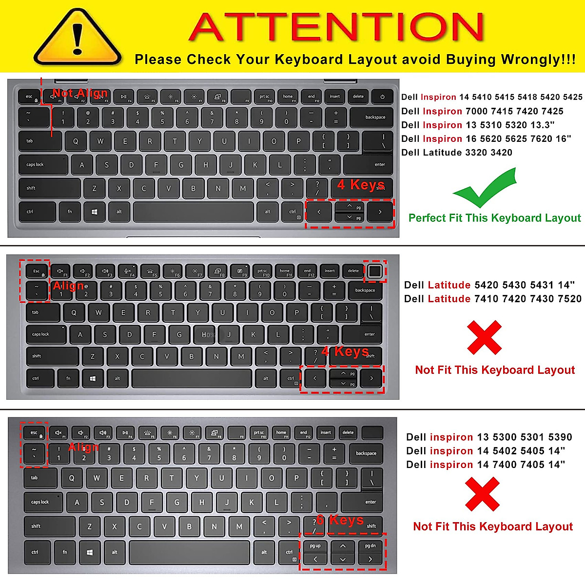 Keyboard Cover for 2023 Dell Inspiron 16 5620 5625 5630 5635 7620 7630 7635 / Inspiron 14 5430 5410 5415 5418 5420 5425 7415 7420 7425 7430 7435 / Dell Inspiron 13 5310 5320 -Ombre Pink