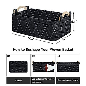 Storage Baskets Bin Narrow Long Basket for Closet Decorative Cube Nursery Container for Toys Towels Tissues Toiletry Caddy Car Organizer