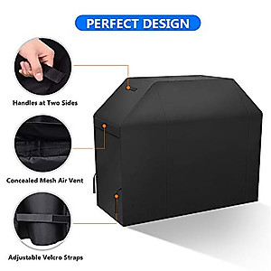 NEXCOVER Barbecue Gas Grill Cover - 55 Inch Waterproof BBQ Cover, Outdoor Heavy Duty Grill Cover, Fade & Weather Resistant Upgraded Material, Barbecue Cover for Weber, Brinkmann, Char Broil and More
