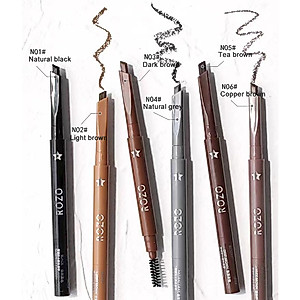 ROZO Long lasting and Waterproof Professional Makeup Auto Eyebrow Pencil (NO.4 Natural Gray)
