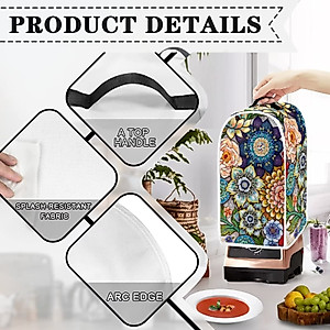 HUISEFOR Blender Covers Kitchen Appliance Dustproof Cover with Handle, Washable Kitchen Universal Food Processor Juicer Coffee Maker Cover, Vintage Mandala Flower