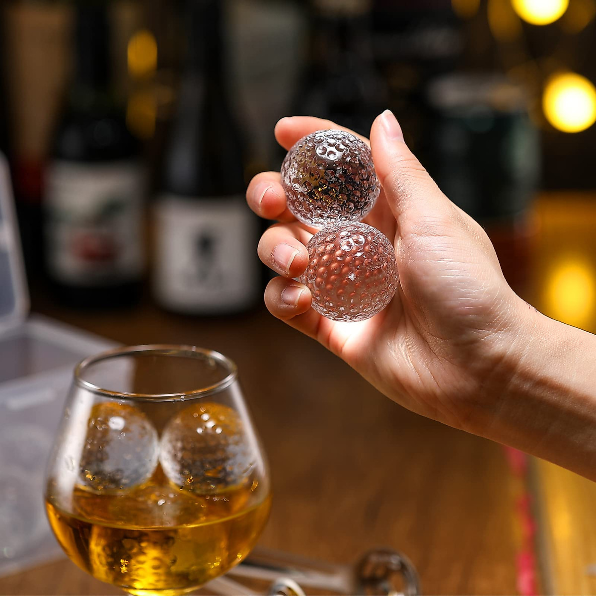 Golf Ball Whiskey Chillers Gifts Set for Father's Day Whiskey Ice Stone with Hockey Clip Whiskey Rocks Iced Cubes Chilling Rocks for Birthday Housewarming Anniversary Husband Dad Friend