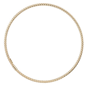 Kooljewelry 10k Yellow Gold 2 mm Twist Design Bangle Bracelet