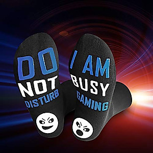 Gaming Socks I Am Busy Gaming Do Not Disturb gamer gifts ideas for boys,men,gamer,teen,brother,husband,dad,boyfriend