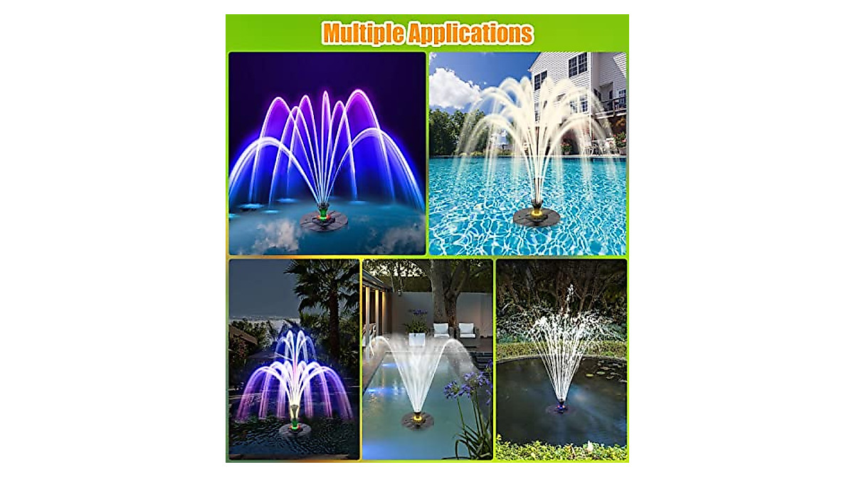 SZMP Floating Pool Fountain 2023 Upgraded, 6W Waterfall Fountain Light ...