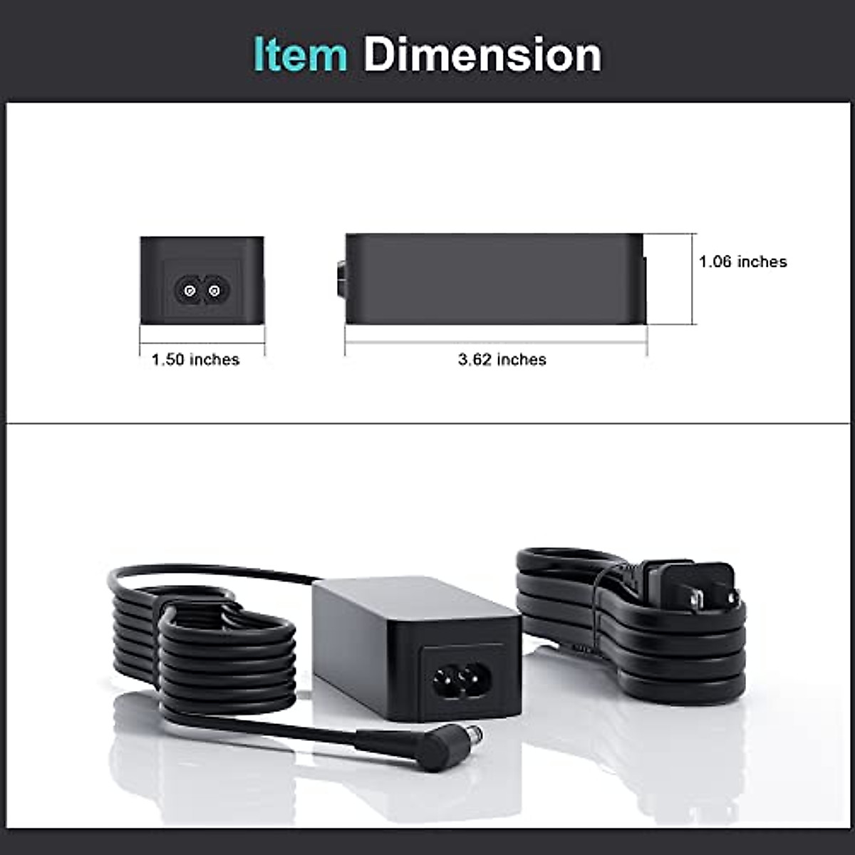 AC Charger Fit for Asus Monitor VG279Q VG278Q VG275Q VG245Q VG258Q VG258QR VG258QM VG248QG VG278QR VG278QE VG278QF TUF Gaming 10Ft Long 65W Power Supply Adapter Cord