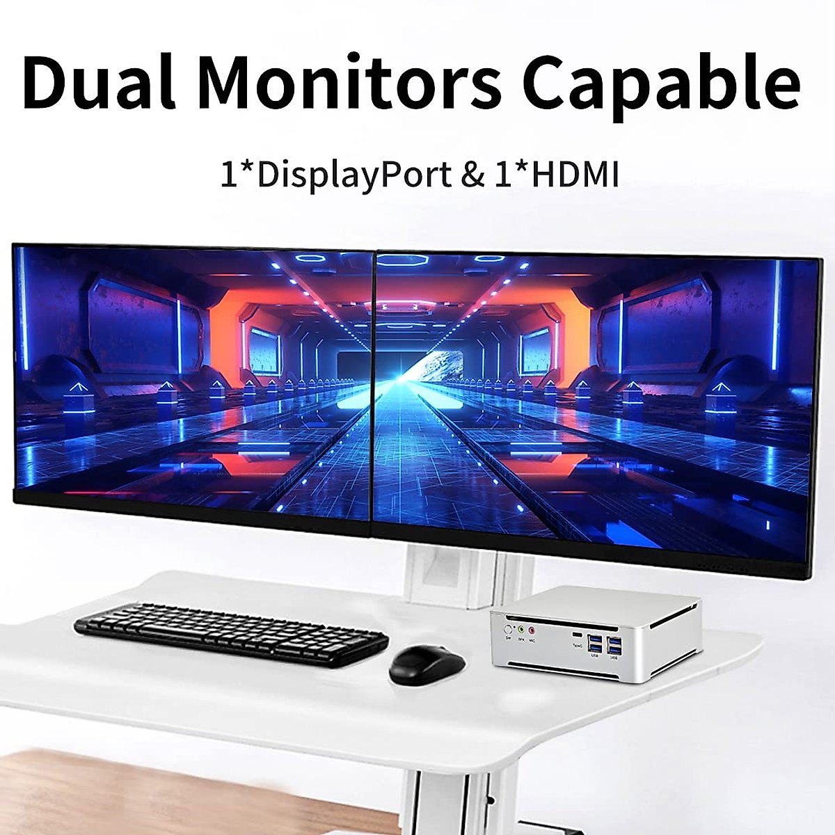 msecore Mini PC with Core i7-7700HQ, 32GB DDR4 RAM, 1T NVME SSD Desktop Computer, 4K@60Hz, HDMI, DP, Dual Monitor Capable, Wi-Fi, Bluetooth, Windows 11 Pro