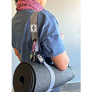 SukhaMat - Yoga Mat Carry Strap, Extra-Durable & Comfortable | Multi-Purpose Strap for Your Yoga Mat (Grey)