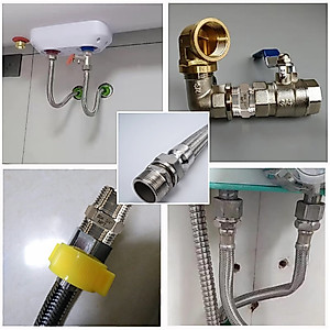 4PCS Hex Nipple 1/2" Male x 1/2" Male Pipe Fittings, 304 Stainless Steel 1/2 inch NPT Male Threaded Pipe Adapter Fittings Equal Nipples Connectors, Male Straight Connector Pipe Fitting