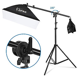 Kshioe Photography Lighting Kit, 6.5x10feet/2x3m Backdrops Stand Support System, 5 in 1 reflectors, 1600w 5500k Umbrellas Softbox Continuous Lighting Kit for Portrait, Product and Video Shooting