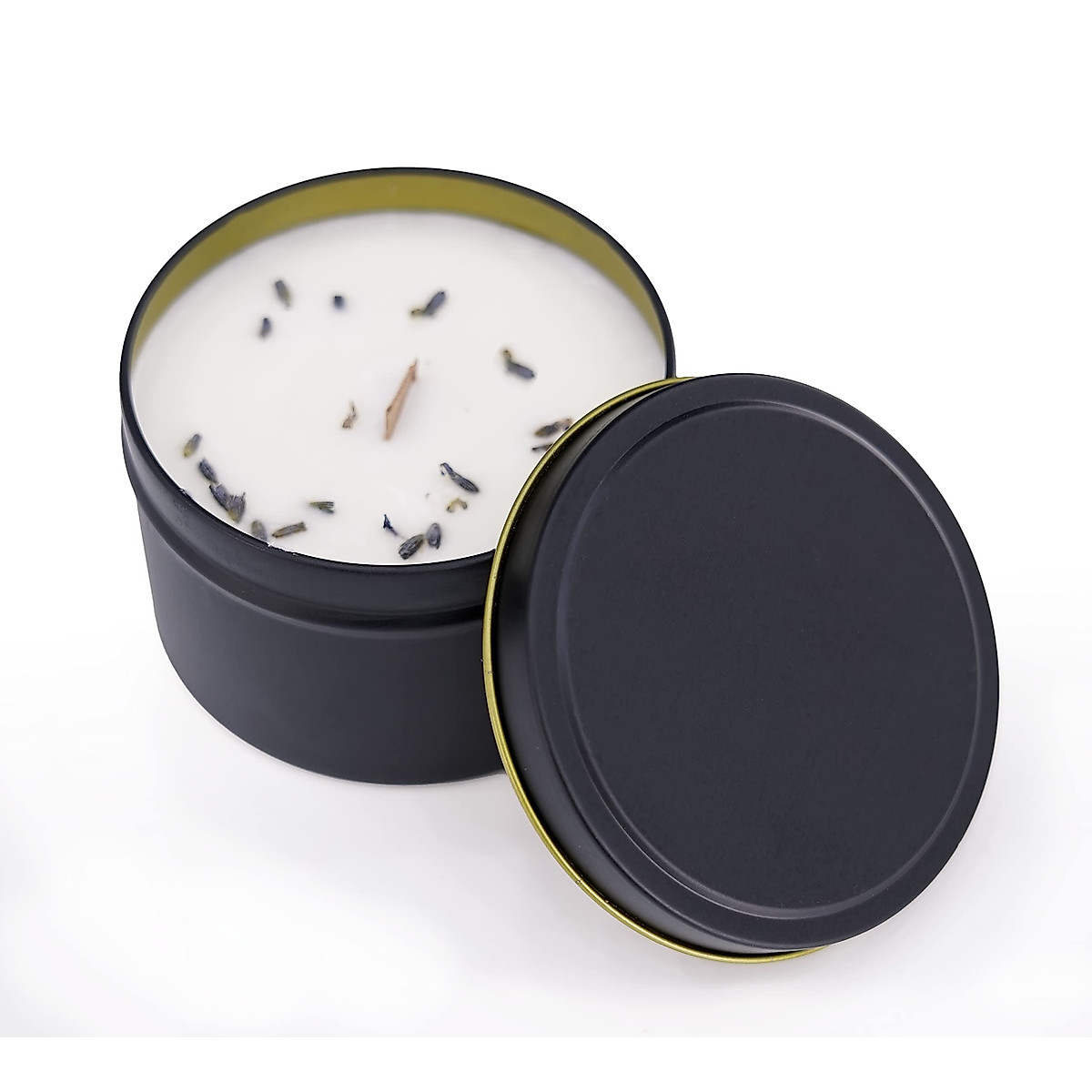 Edamame Candle Tin 24 Pcs,8oz,Candle Containers,Candle Jars for Candle Making,Arts&Crafts,Storage&More -Black