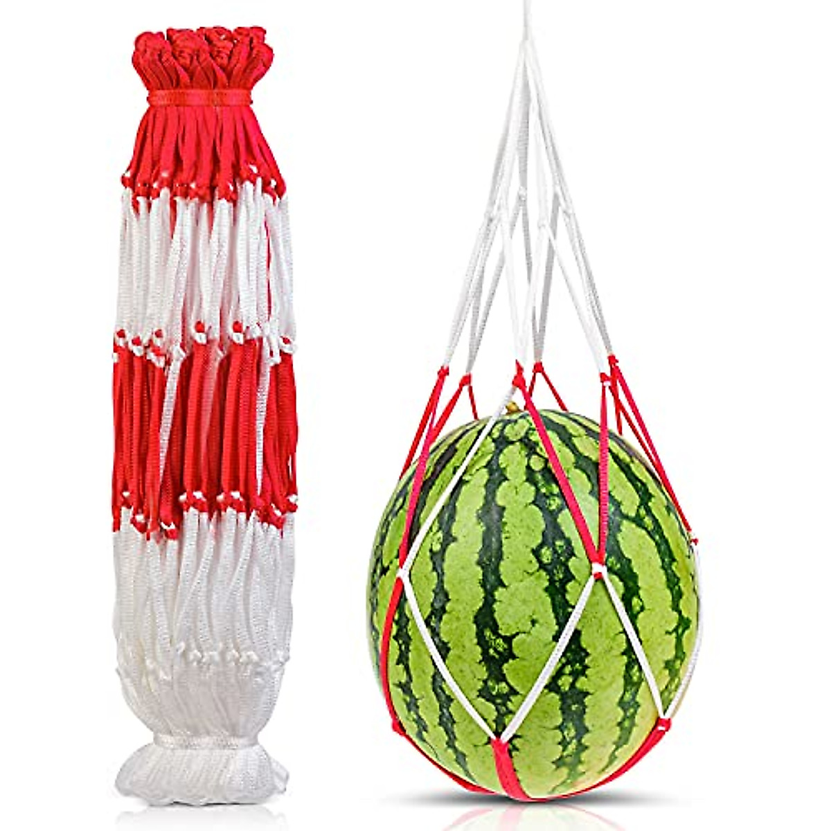 20 Pack Melon Hammocks Cradles, Melon Hammock for Trellis Heavy Duty Watermelon Nets, Pumpkin Support Hanging Bags for Growing Cantaloupes Honeydew in Vertical Garden (Red & White)