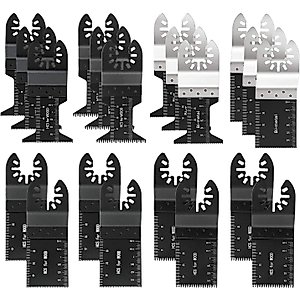 20 PCS Oscillating Saw Blades,Metal Wood Oscillating Multitool Quick Release Saw Blades Compatible with Dewalt Porter Cable Black & Decker Bosch Craftsman Ridgid Ryobi Makita Milwaukee Rockwell