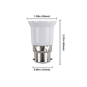 YiLighting - B22 to E26/E27 Two-Pin Socket to Standard Socket Edison Light Bulb Adapter Converter For LED Halogen CFL Light Lamp (2 Pack)