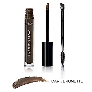 L’Oréal Paris Unbelieva-Brow Longwear Waterproof Tinted Brow Gel, Smudge-resistant, Transfer- Proof, Quick Drying, Easy and quick application with precise brush, Dark Brunette, 0.15 fl. oz.