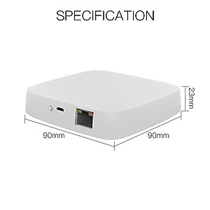 MOES Tuya ZigBee Hub/Wired Gateway, 2.4GHz WiFi Smart Home Bridge Remote Controller, Work with Tuya ZigBee Smart Device, White