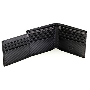 Stealth Mode Leather Bifold Wallet for Men - RFID Blocking, 11 Card Slots, Gift Box