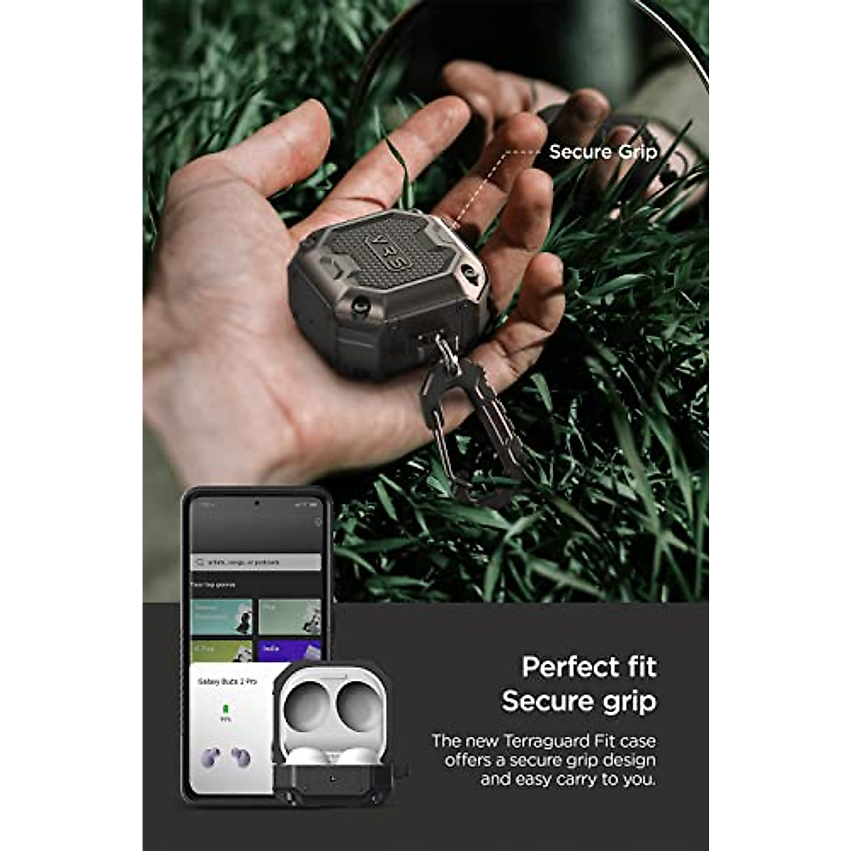 VRS Design Terra Guard Fit Buds Case for Galaxy Buds2 Pro (2022), Galaxy Buds 2 Case (2021), Galaxy Buds Pro Case (2021), Galaxy Buds Live Case (2020)