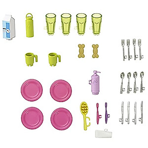 Barbie Replacement Parts Doll Dream Camper Vehicle Playset - HCD46 - Replacement Bag of Dishes, Silverware and Beauty Products