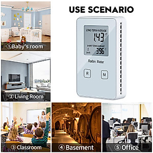 Funny Kitchen Home Radon Detector,Portable Radon Meter,Long and Short Term Monitor,Rechargeable Battery-Powered,Radon Test Kit