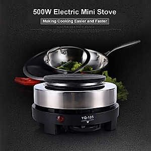 Mini Stove,Portable 500W Electric Mini Stove Hot Plate Multifunction Home Heater (US Plug 110V), suitable for the soup and the porridge,hot pot