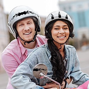 OIIKI 10Pcs Black Car Flame Decals, 5.7"x1.2" Flame Shape Stickers, Universal Car Reflective Stickers 14.5cmx3cm for Motorcycles, Car Decoration (5 Pairs)