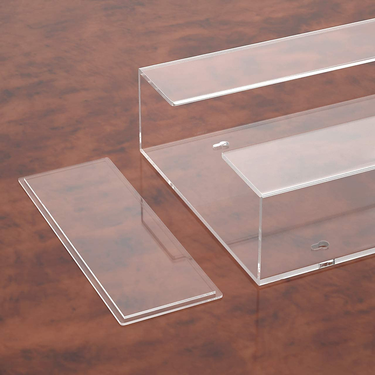 HIIMIEI Acrylic Glove Dispenser Wall Mount, Clear Plastic Glove Rack Floating Triple Gloves Box Holder 16.1'' X 10.2'' X 3.8'', Capacity Of 3 Glove Boxes