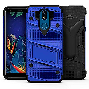 ZIZO Bolt Series LG K40 Case | Military-Grade Drop Protection w/ Kickstand Bundle Includes Belt Clip Holster LG Harmony 3 Blue