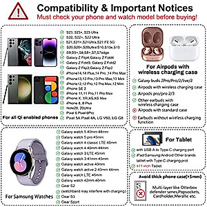 Wireless Charger for Samsung Charging Station with Tablet Stand Holder Compatible with Galaxy S23 S22 Ultra/S21/S20, Foldable 4 in 1 Charging Dock for Galaxy Watch 5 Pro Charger/4/Active 2/Buds 2 Pro